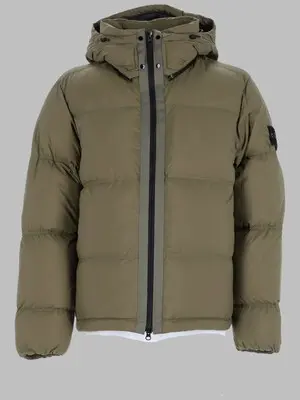 Stone Island Ripstop Down Puffer Jacket With Removable Hood