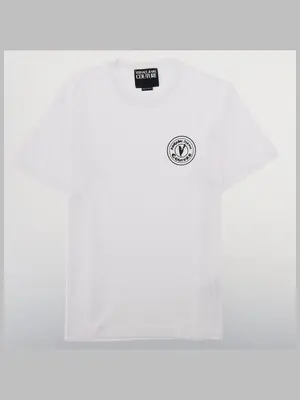 Versace T-shirt Con "v Emblem" Ricamato