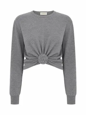 Magda Butrym Maglia Leggera Con Nodo - Grey
