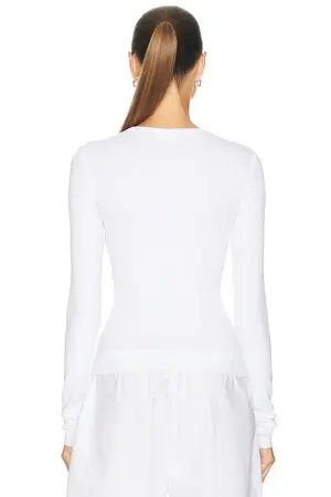 Eterne Long Sleeve Ribbed V-neck Top