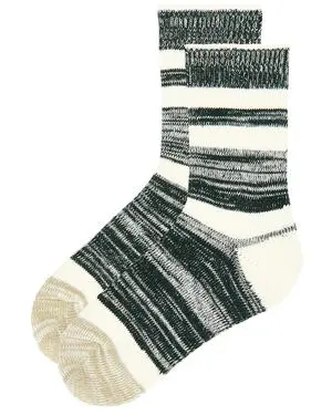 Eterne Heather Stripe Crew Socks - Forest