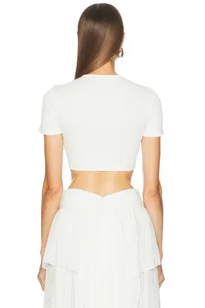 Christopher Esber Droplet Crystal Pendant Ruched Tee