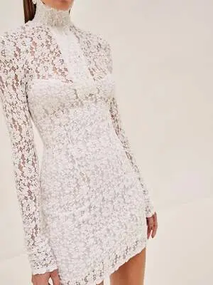 Alexis Delia Lace Mini Dress - Blanc