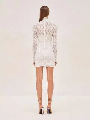 Alexis Delia Lace Mini Dress - Blanc
