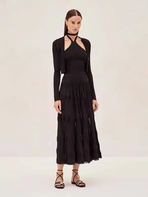 Alexis Olive Ribbed Cropped Cardigan - Black
