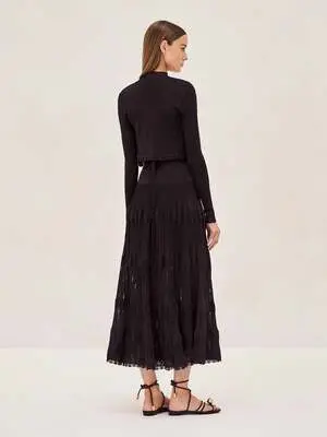 Alexis Olive Ribbed Cropped Cardigan