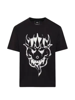 Y3 Printed Cotton T-shirt