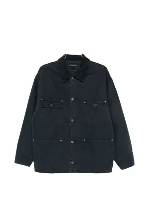 Emporio Armani Cotton Caban Coat - Blue