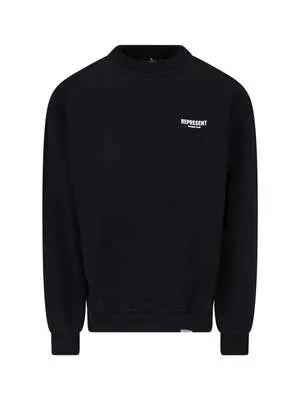 REPRESENT 100% Cotton Crewneck Sweater - Black