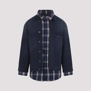 Balenciaga Patched Cotton Shirt Jacket - Blue