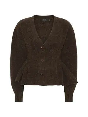 ROTATE BY BIRGER CHRISTENSEN Knit Cardigan With Ruffle Trim