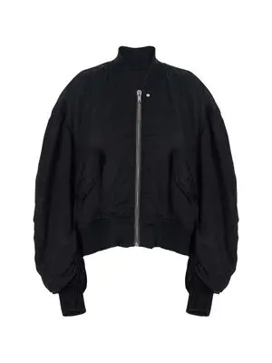 Rick Owens Tonal Ribbed Knit Zip-front Jacket With Flap Pockets