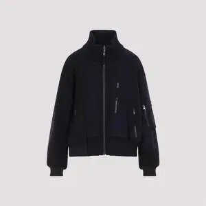 MAISON MARGIELA Spliced Virgin Wool Bomber Jacket - Blue