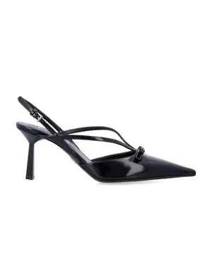 Prada Slingback Pumps With Bow Detail And 7.5 Cm Heel - Nero