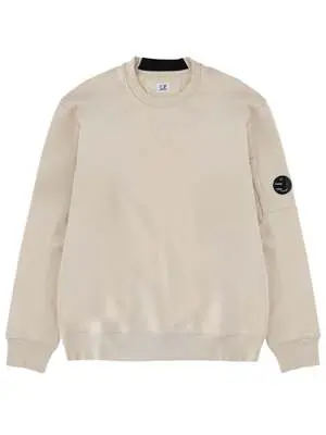 C.P. COMPANY Diagonal Raised Fleece Crewneck Sweatshirt With Lens Detail