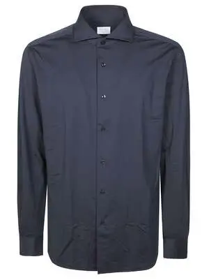 XACUS No-iron Active Shirt With French Neckline - Blu