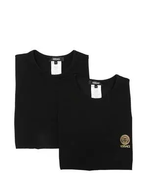 Versace Stretch Cotton Crewneck T-shirt - Nero