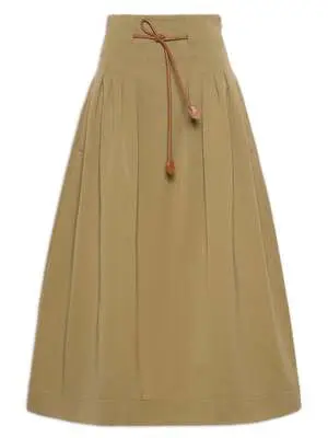 Max Mara Cotton Drawstring Waist Skirt - Verde