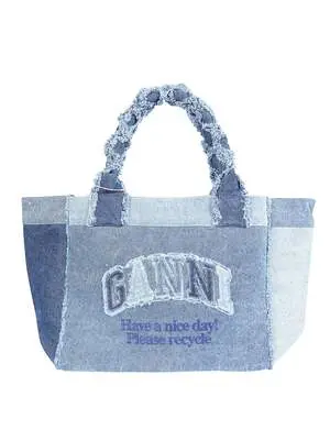 GANNI Medium Trapeze Shopper Tote Bag - Blu