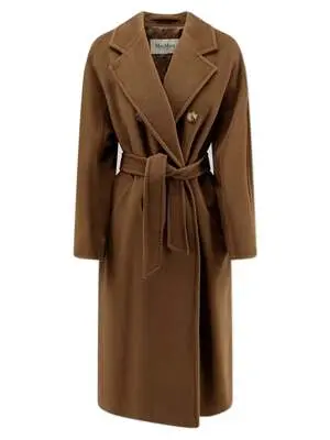 Max Mara MAX MARA Oversized Wool-Cashmere Beaver Coat With Kimono Sleeves Marrone