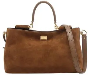Dolce & Gabbana Textured Leather Crossbody Bag - Camelcrml