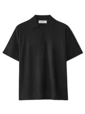 LISA YANG Button-fastening Cashmere Polo Sweater With Ribbed Knit - Nero