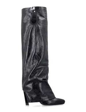 ATTICO THE ATTICO Black Leather Knee-High Boots