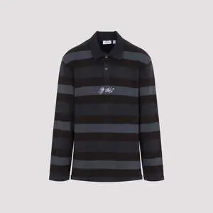 Off-White Stroke Logo Relaxed Long Sleeve Polo Shirt - Multicolour