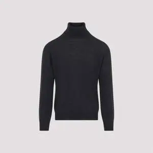 Brunello Cucinelli Wool Cashmere Turtleneck Sweater - Grey