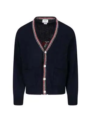 Thom Browne Merino Wool & Mohair Cardigan - Blue