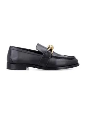 Bottega Veneta BOTTEGA VENETA Astaire Lambskin Loafers With Metallic Knot Detail Nero
