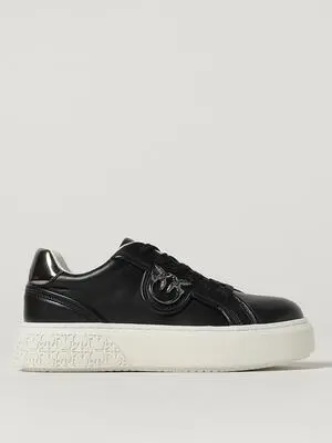 Pinko Logo Embellished Platform Sneakers - Black