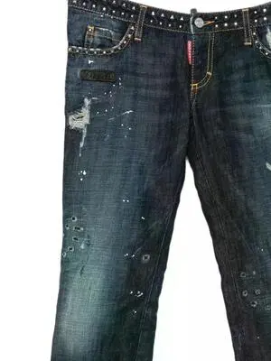 Dsquared2 2000s Stud-embellished Distressed-effect Jeans