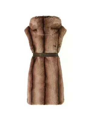 Pinko Hooded Faux Fur Coat