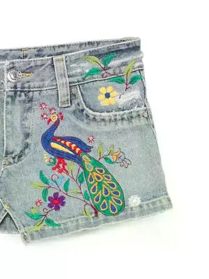Dsquared2 Embroidered Denim Mini Skirt