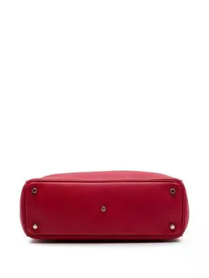 Dior Medium Pebbled Calfskin Diorissimo Satchel - Red