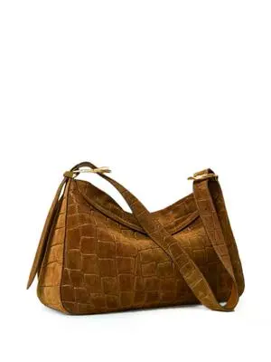 TWINSET Liliane Croc-effect Leather Tote Bag - Brown