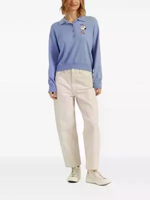 Chinti & Parker Snoopy Embroidered Polo Top
