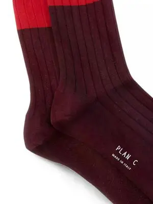 Plan C Ribbed Knit Crew Socks