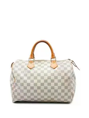 LOUIS VUITTON 2012 Damier Azur Speedy 30 Boston Bag - White