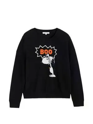 Chinti & Parker Snoopy-intarsia Wool Sweater - Black