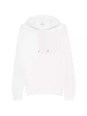 MAGAZZINO RICAMBI Ribbed Knit Drawstring Hoodie - Neutrals