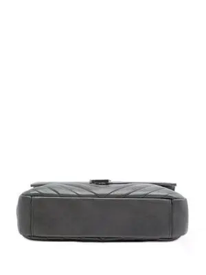 Saint Laurent Medium Chevron Sheepskin College Satchel - Grey