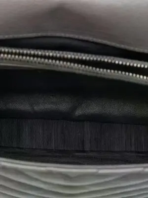 Saint Laurent Medium Chevron Sheepskin College Satchel - Grey