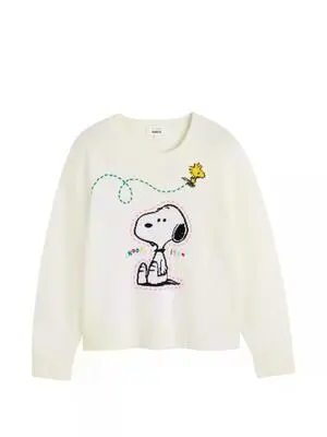 Chinti & Parker Snoopy Embroidered Sweater - Neutrals