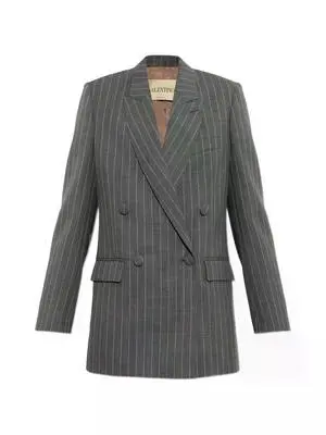Valentino Garavani Double-breasted Pinstripe Blazer - Grey
