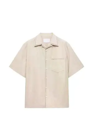Prada Short-sleeved Cotton Shirt - Neutrals