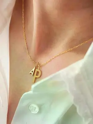 DESIGN LETTERS Tone Letter Pendant - Gold