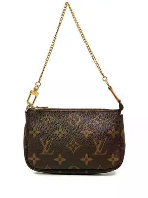 LOUIS VUITTON 2005 Monogram Mini Pochette Accessoires Handbag - Brown