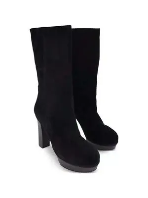 Marni Mid-calf Round Toe Platform Block Heel Boots
